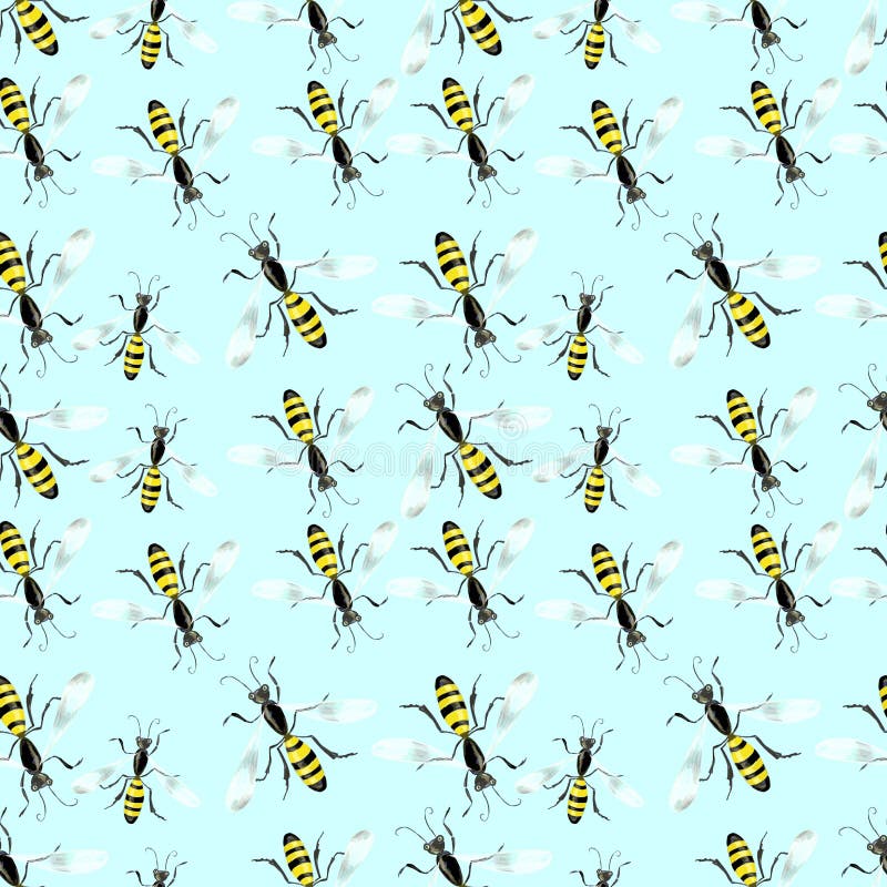 Blue background with bee stock illustration. Illustration of graphic ...