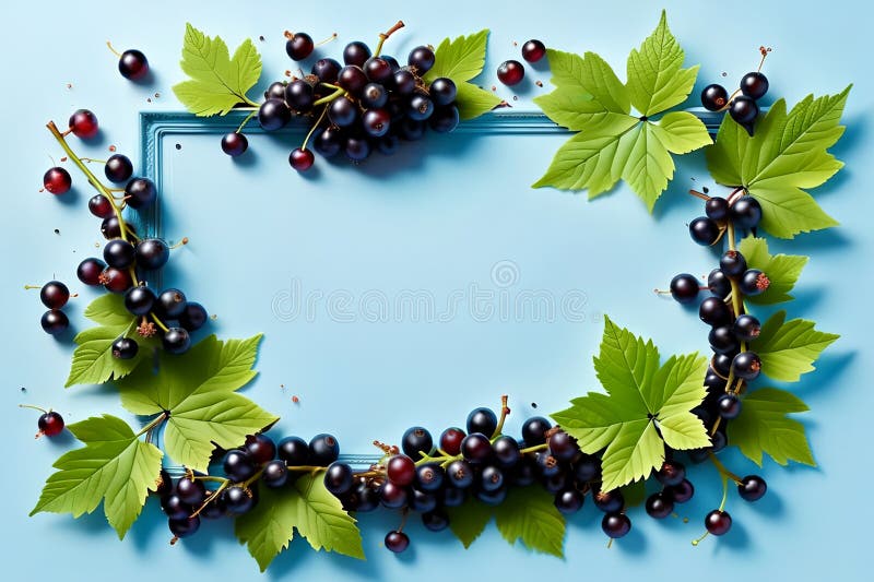 Blue Background with Black Currants. Stock Image - Image of aroma ...