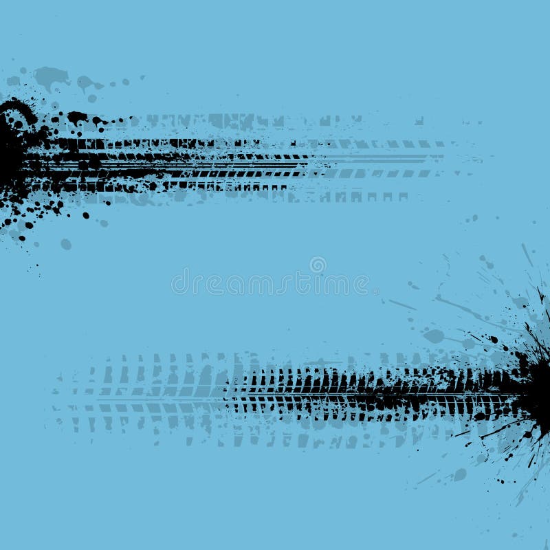 Blue Tire Tracks Background Stock Vector - Illustration of black ...