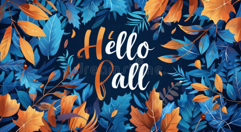 Hello Fall Leaves Illustration Stock Photo - Image of autumn, wallpaper ...