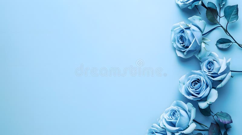 Blue Background with Blue Roses. Place for Text. Stock Illustration ...
