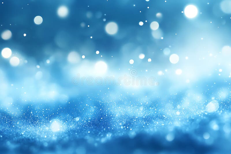Blue Background with Blurry Lights and Floating Particle Effects Stock ...