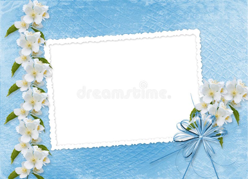 Blue Background with Branch of Sakura Stock Illustration - Illustration ...
