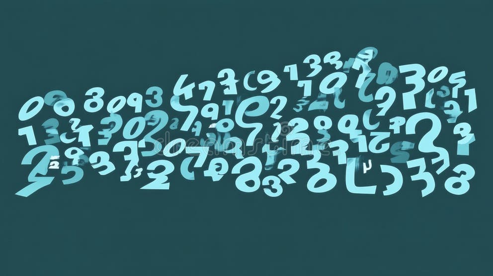 A Blue Background with a Bunch of Numbers in Different Sizes Stock ...