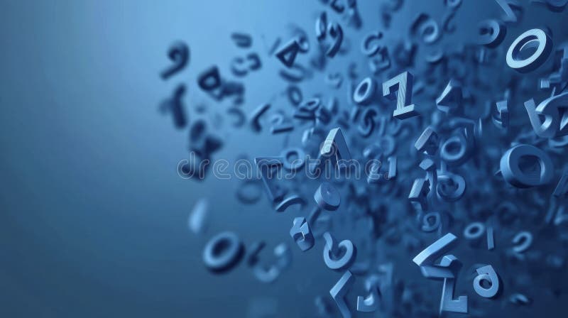 A Blue Background with a Bunch of Numbers Floating Around Stock ...