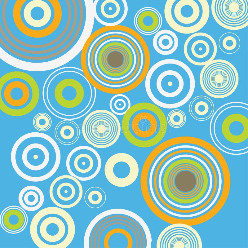 Blue Background with Circles. Retro Vintage Pop Style. Vector ...