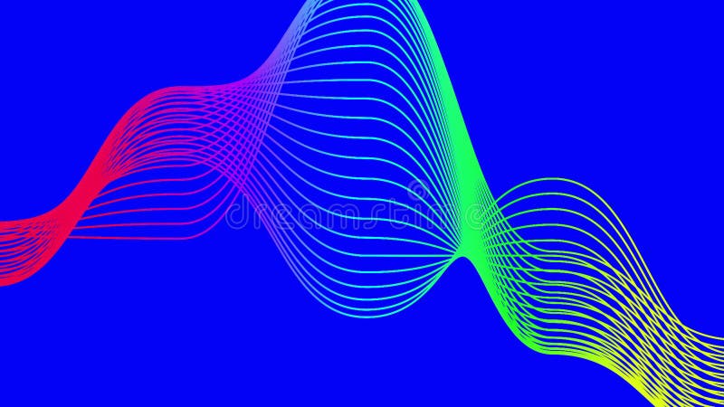 Blue Background with Colorful Threads Moving Horizontally. Stock Video ...