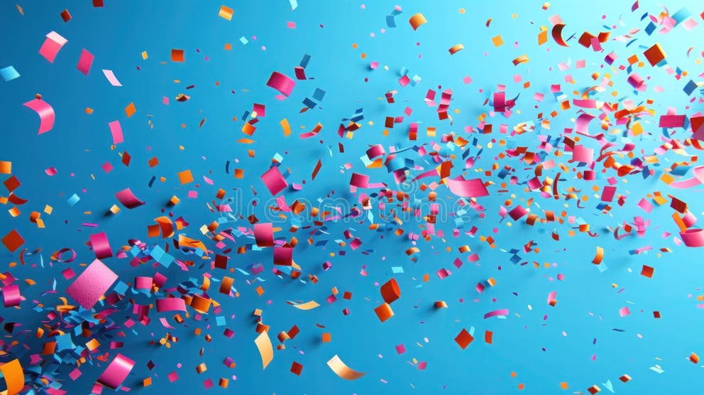 Blue Background with Confetti - Vector Illustration Stock Illustration ...