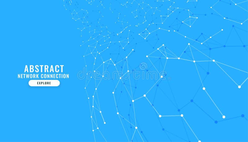 Blue Background with Connecting Lines and Dots Stock Vector ...