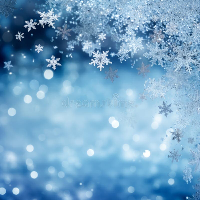 Blue Background with White Snowflakes. Generative AI Stock Illustration ...