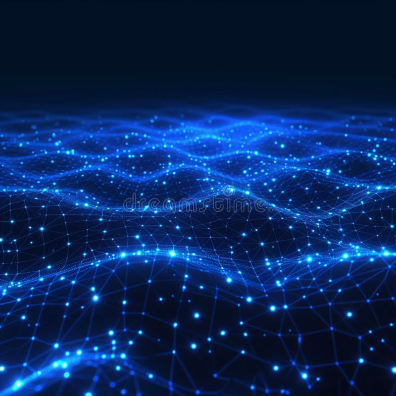 Blue Background with Dot and Line Connection Futuristic Cyberspace ...