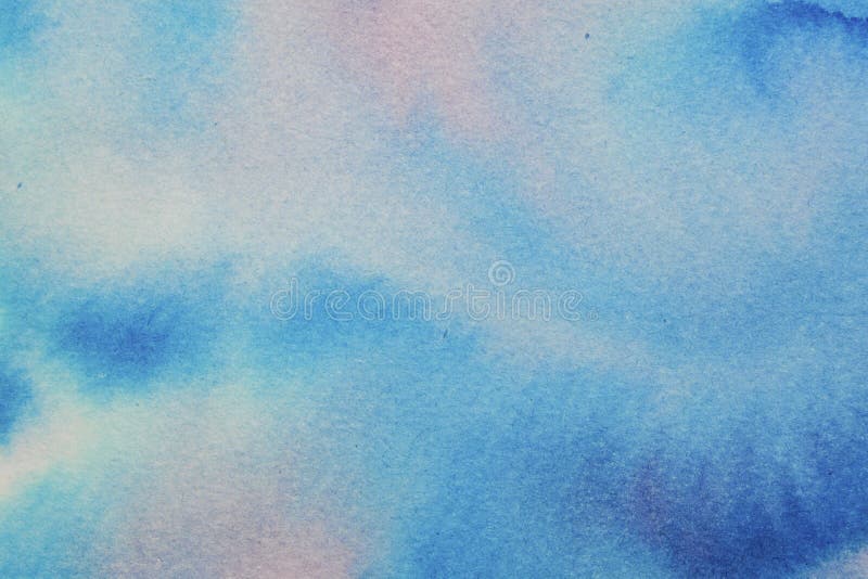 Blue Background. Drawing Watercolor on Paper Stock Illustration ...