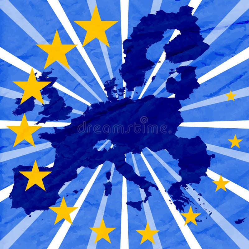 Blue Background with European Union Map Stock Vector - Illustration of ...
