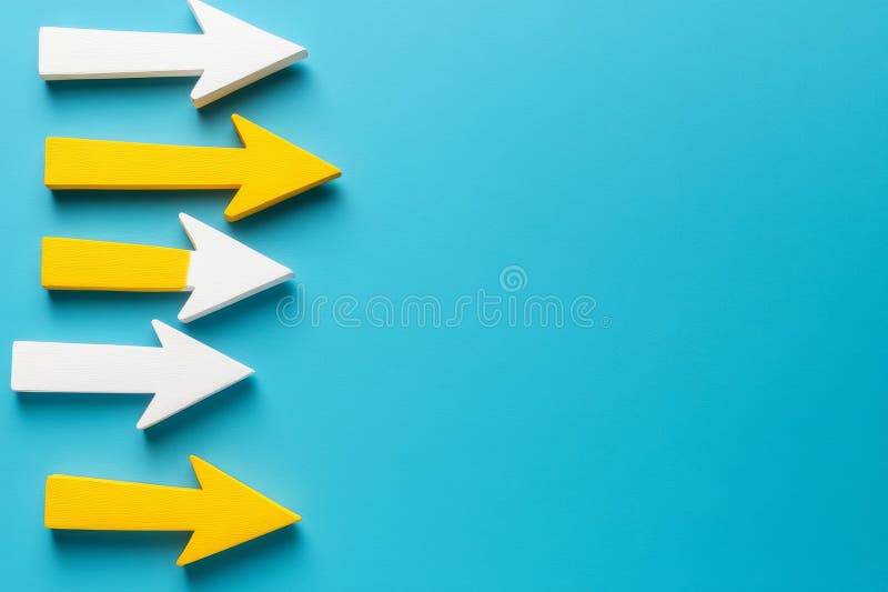 A Blue Background Features Numerous Arrows Pointing in Different ...