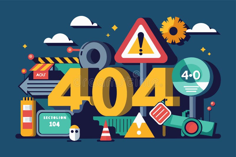 Blue Background Featuring a Prominent Yellow Sign Surrounded by ...