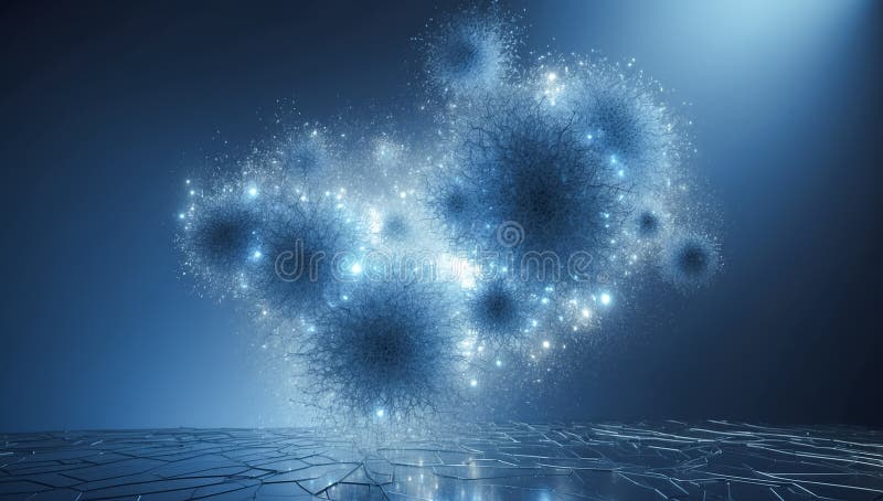 A Blue Background Filled with Abstract White Particles Providing Ample ...