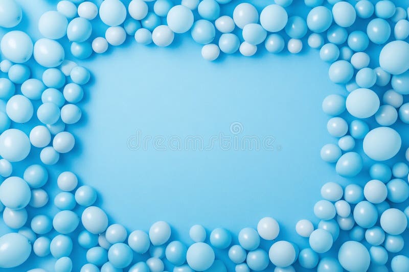 Blue Background with Floating Balloons in Various Shades Creating a ...