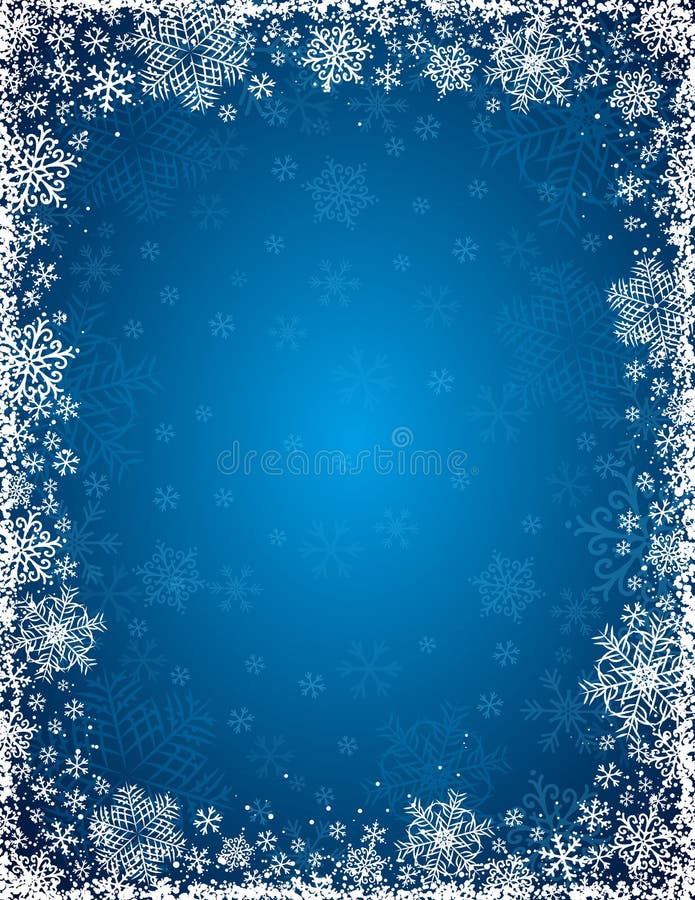 Blue Background with Frame of Snowflakes, Vector Stock Vector ... Blue Background with Frame of Snowflakes, Vector Stock Vector ...