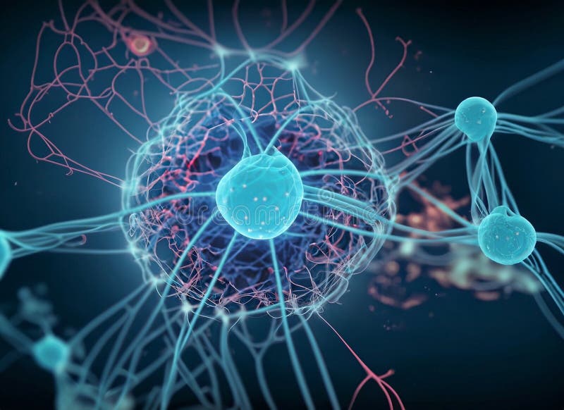 Blue Background with Genetic Design Stock Illustration - Illustration ...