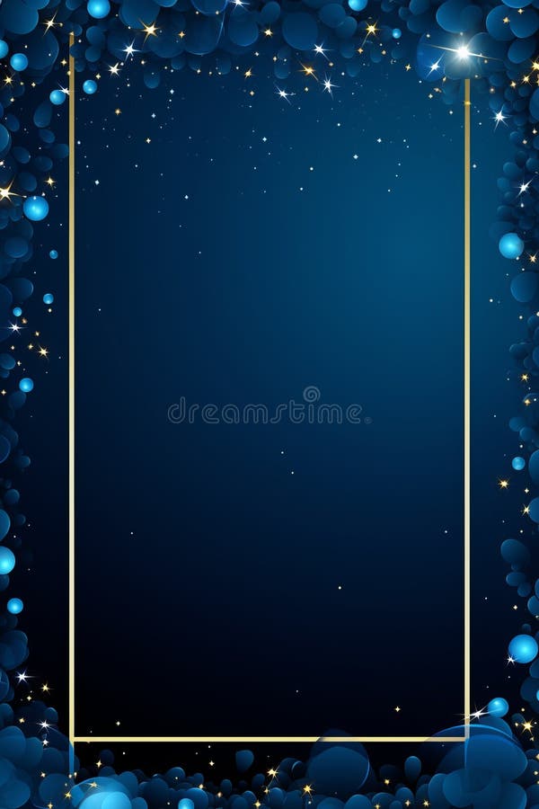 A Blue Background with Gold Stars and a Square Frame Stock Illustration ...