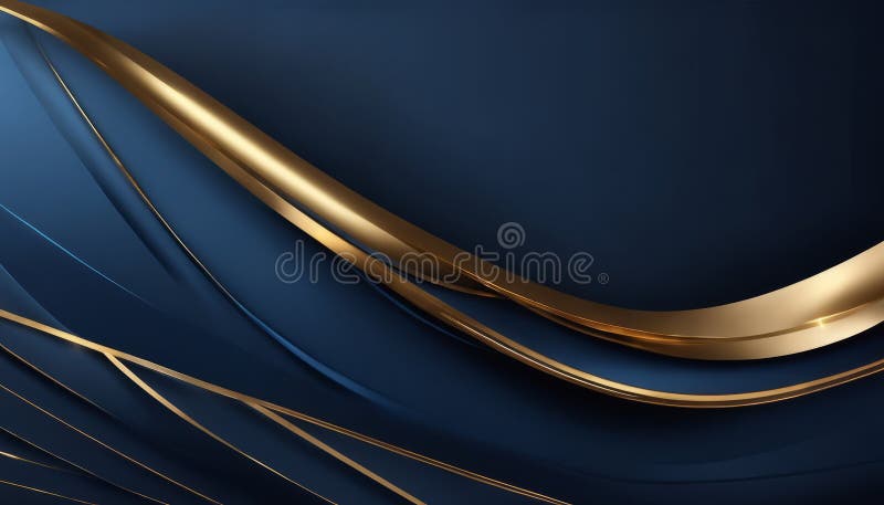 A Blue Background with a Gold Wave Stock Illustration - Illustration of ...