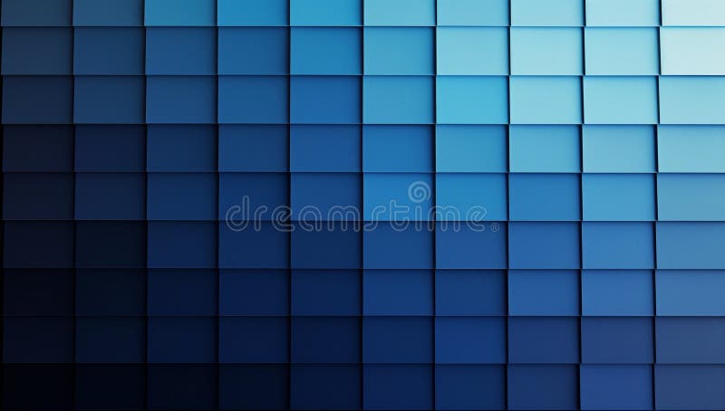 Blue Background with Gradient Color Blocks, Arranged in Rows and ...