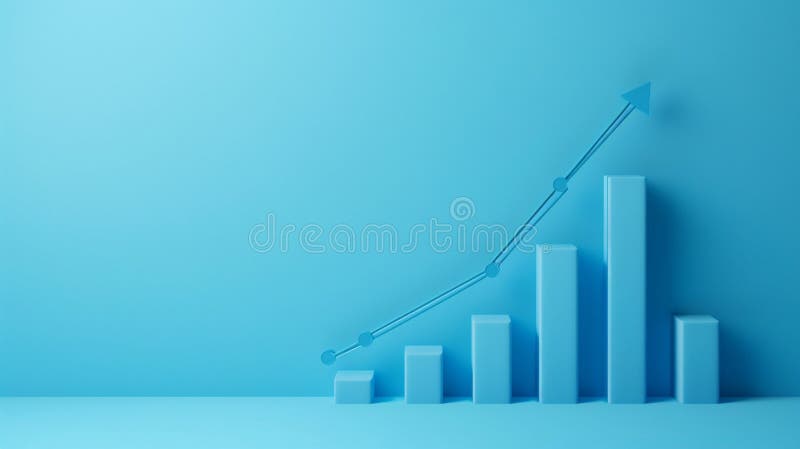 A Blue Background with a Graph Showing a Line Going Up. Generative AI ...