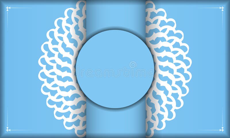Blue Background with Greek White Ornaments for Logo Design Stock Vector ...