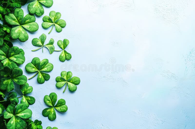 Green Background Four Clovers Row Stock Photos - Free & Royalty-Free ...