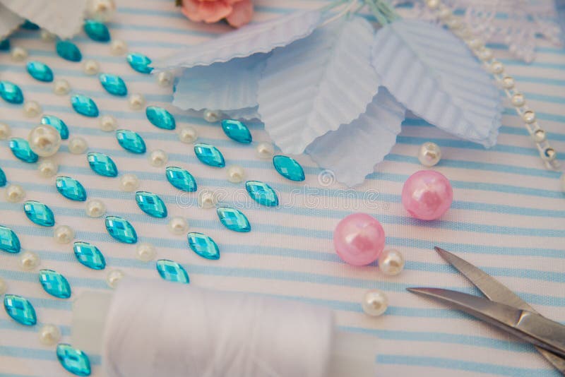 The Blue Background Handmade Stock Image - Image of textile, romantic ...