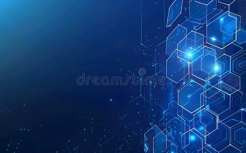 Futuristic Blue Hexagon Tech Background for Presentation - AI Generated ...
