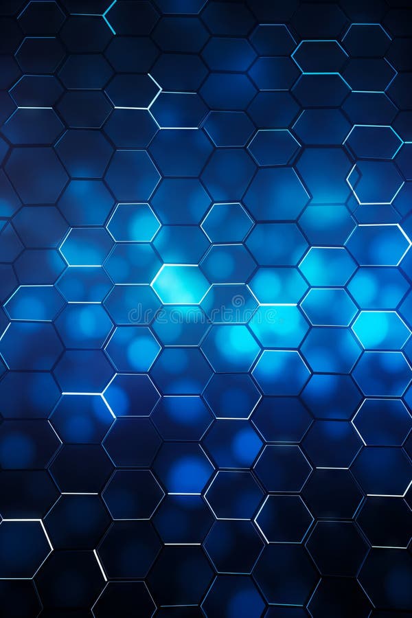 Blue Hexagonal Background with Black Background and Blue Hexagonal ...