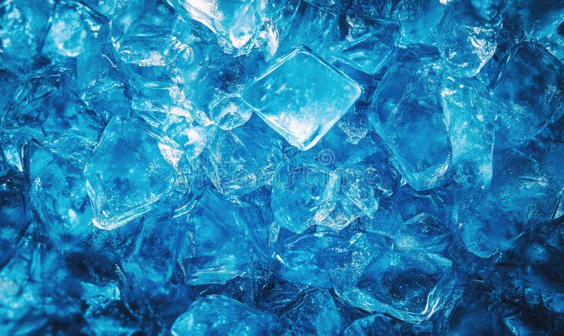 A Blue Background with Ice Cubes Scattered Throughout Stock Photo ...