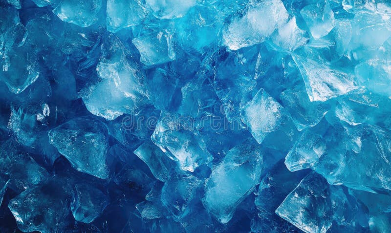 A Blue Background with Ice Cubes Scattered Throughout Stock Photo ...