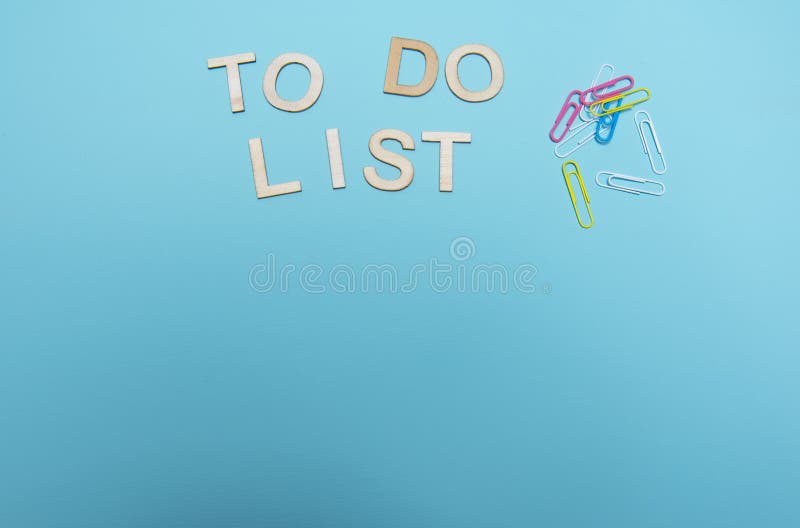Blue Background Image of a To Do List Stock Photo - Image of stationary ...