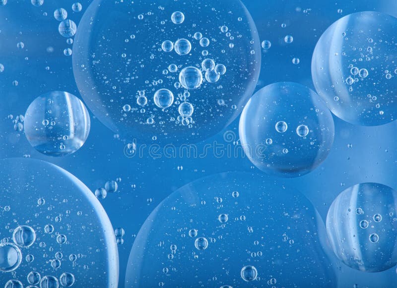 Blue Background with Large and Small Bubbles Stock Photo - Image of ...