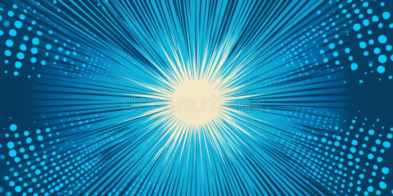 A Blue Background with a Light Burst at the Center Stock Image - Image ...