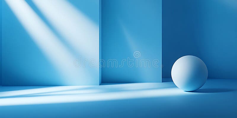 Blue Background Light Rays Minimalist Product Display Scene Stock ...
