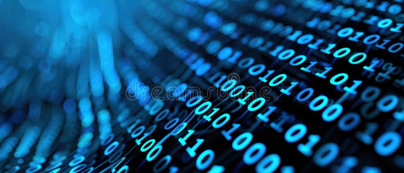 A Blue Background with a Lot of Binary Numbers Stock Illustration ...