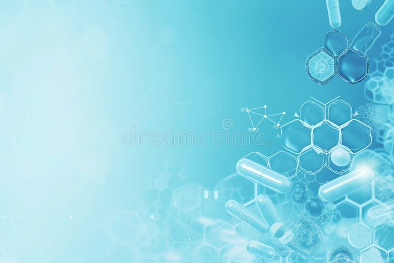 A Blue Background with a Lot of Chemical Compounds on it Stock Image ...
