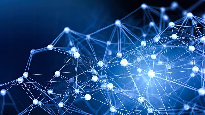 A Blue Background with a Lot of Dots and Lines Stock Image - Image of ...