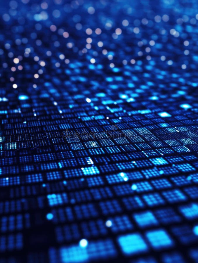 Blue Background with a Lot of Small Squares of Different Sizes Stock ...