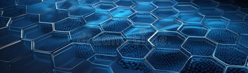 Blue Background Made Up of Hexagonal Shaped Cells. Illustration AI ...