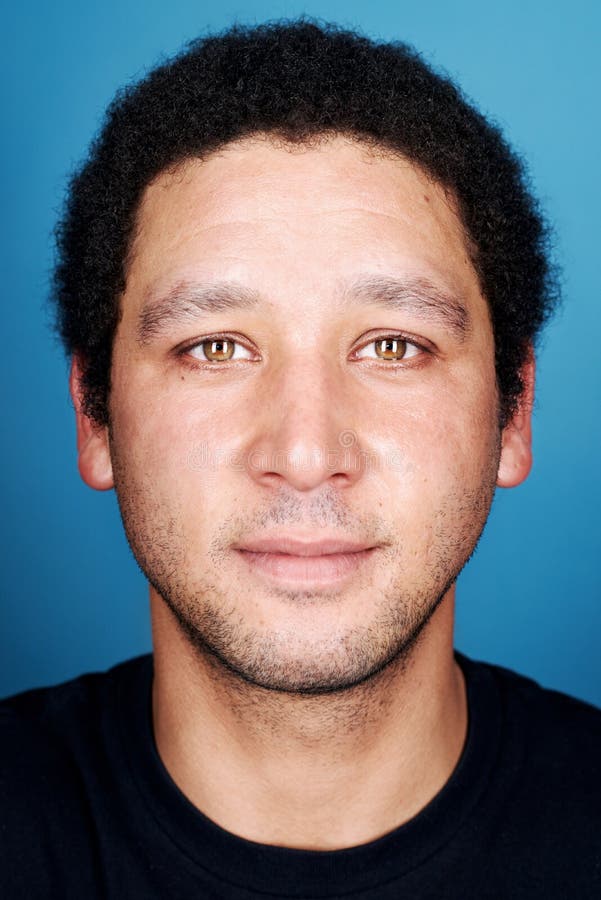 Blue Background Man Portrait Stock Photo - Image of headshot, adult ...