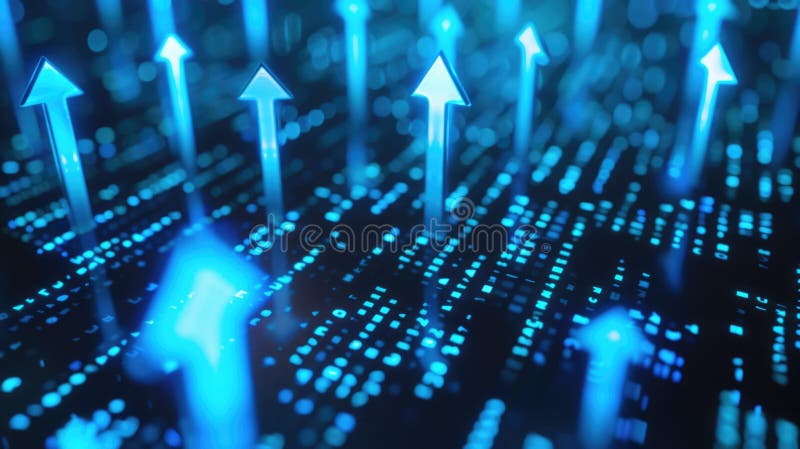 Blue Background Many Arrows Pointing Upwards Stock Photos - Free ...