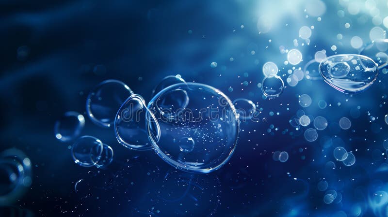 A Blue Background with Many Bubbles Floating in the Air Stock ...