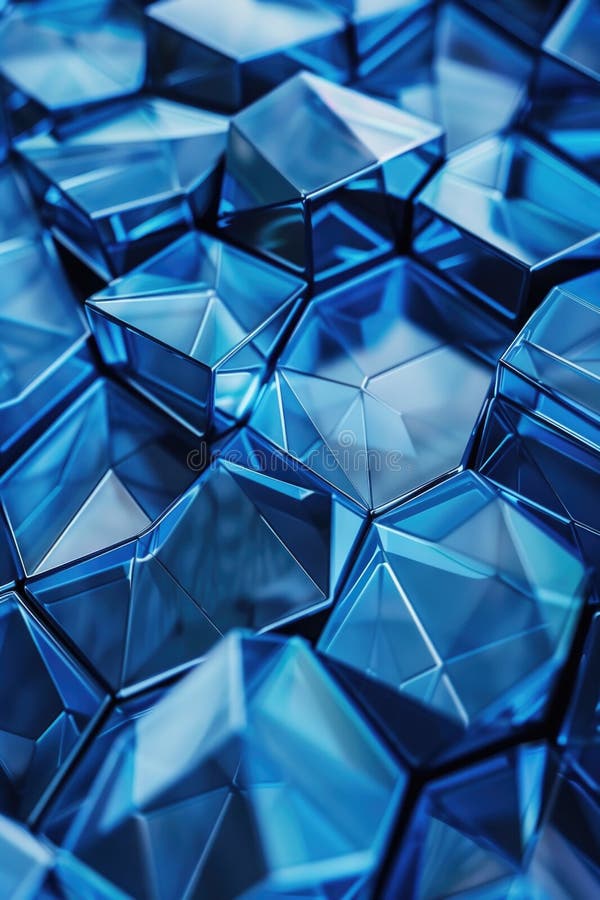A Blue Background with Many Blue Cubes Stock Illustration ...