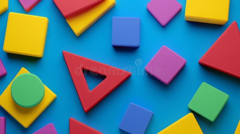 A Blue Background with Many Different Colored Blocks Stock Illustration ...