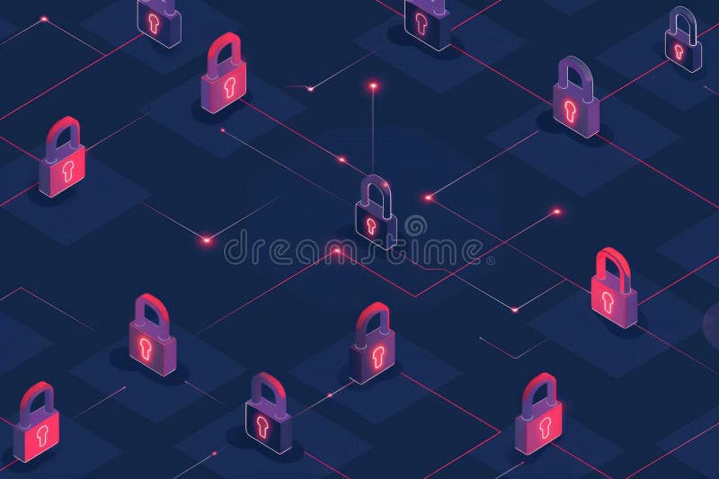 A Blue Background with Many Different Colored Locks Stock Image - Image ...