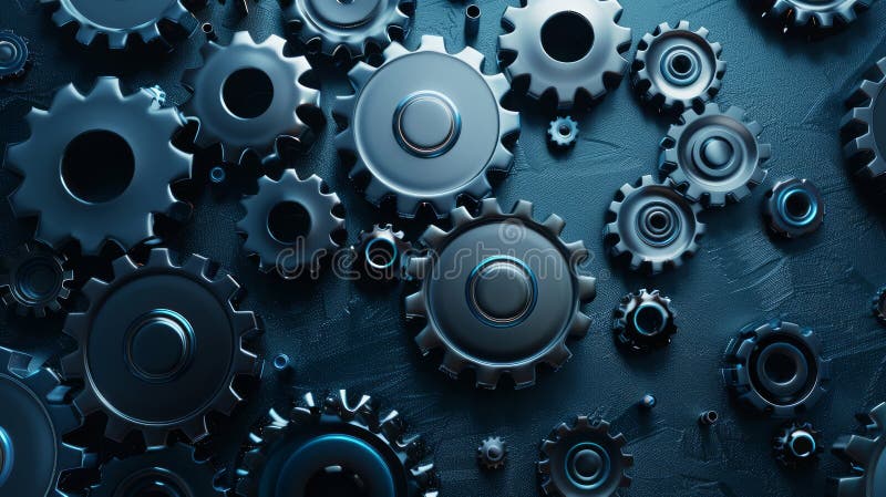A Blue Background with Many Gears Stock Image - Image of gear ...